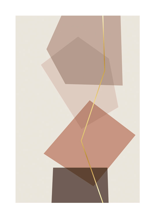 Abstract Boxes Poster - Beige boxes - desenio.com.au