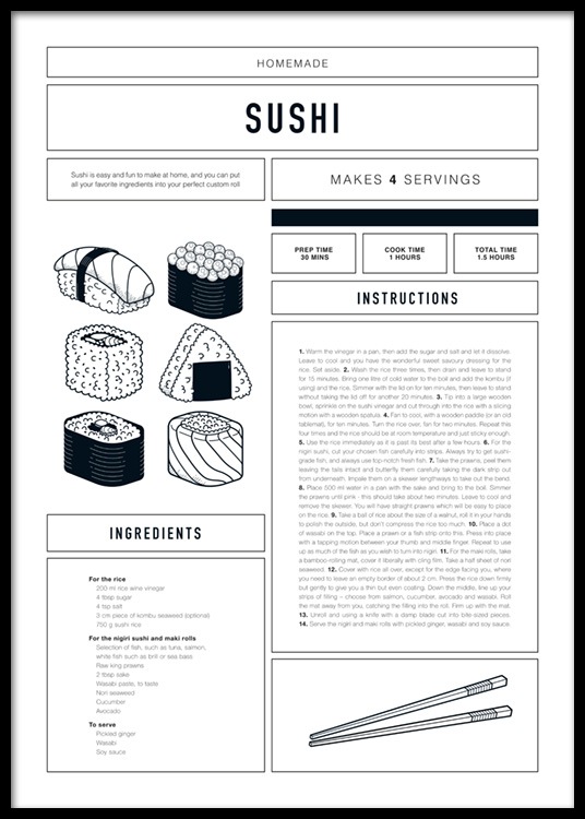 Sushi Recipe Poster